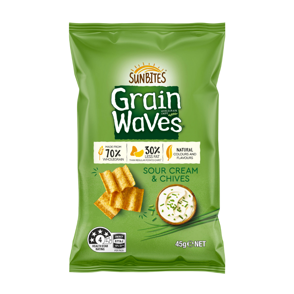 Bundle 6|12|24 Sunbites Grain Waves Wholegrain Chips Sour Cream And ...