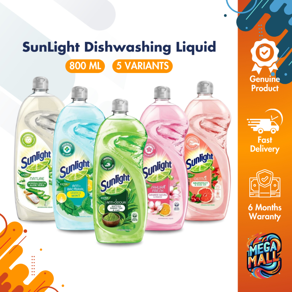 Sunlight 800ml Dishwashing Liquid - Extra Gentle, Anti-Bacterial ...