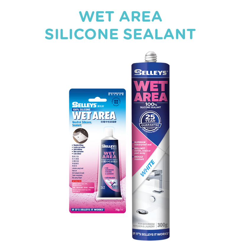 SELLEYS Silicone Wet Area Neutral Silicone Sealant 75g White | Shopee ...