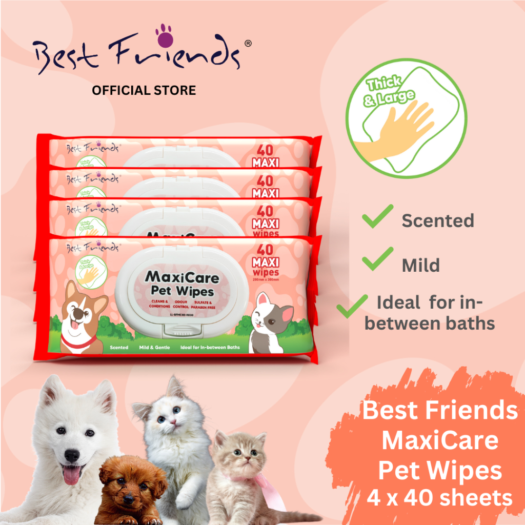 BEST FRIENDS MAXI CARE PET WIPES 40S_BF3990 (4 packets) | Shopee Singapore
