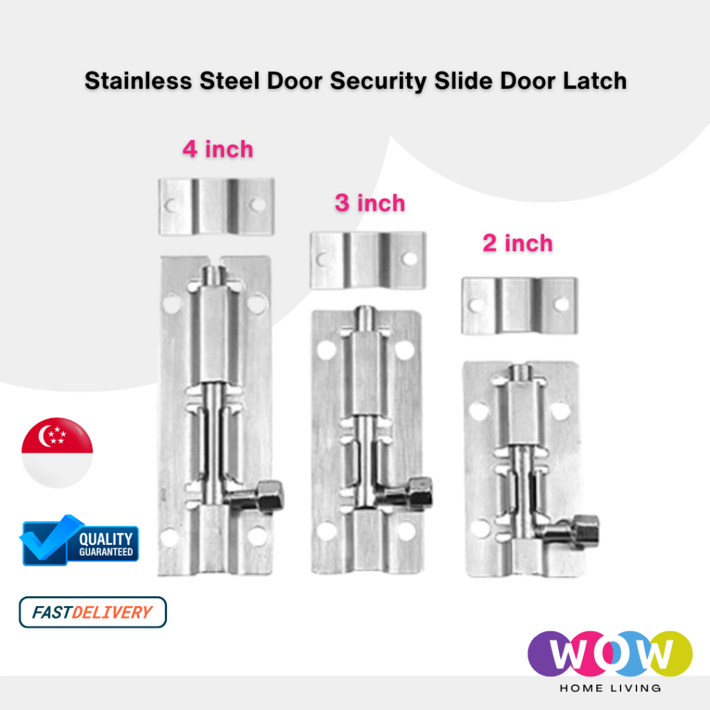 Stainless Steel Door Security Slide Door Latch 2 Inch / 3 Inch / 4 Inch ...