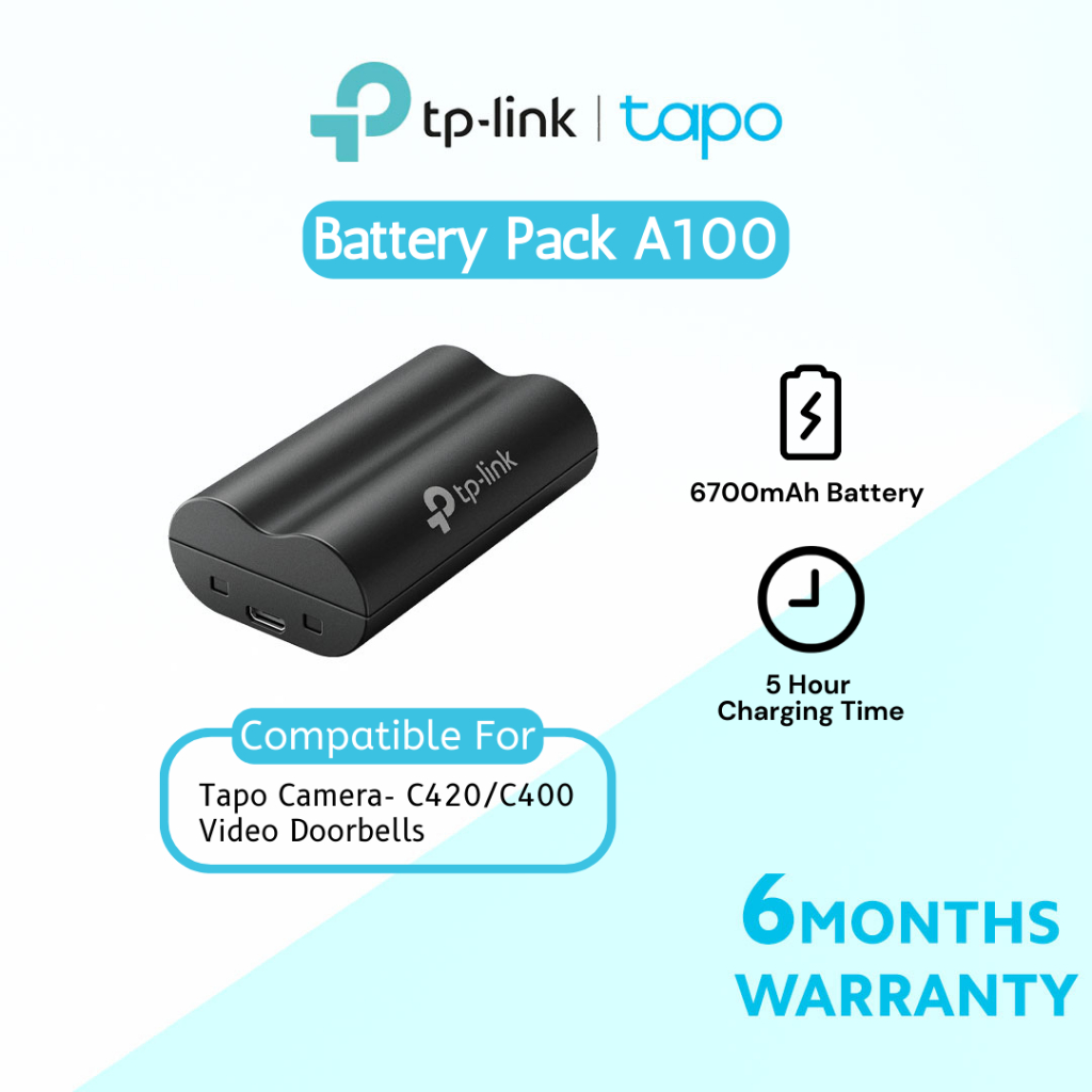 TP-Link Tapo A100 6700mAh Battery Pack | 5 hour Charging Time | 6-way ...