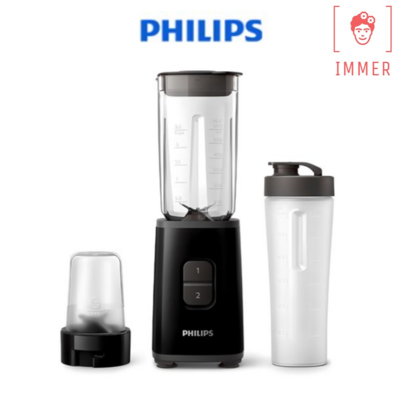 Philips New Mini Blender + Tumbler + Multi Chopper Set HR2603/90 Black ...