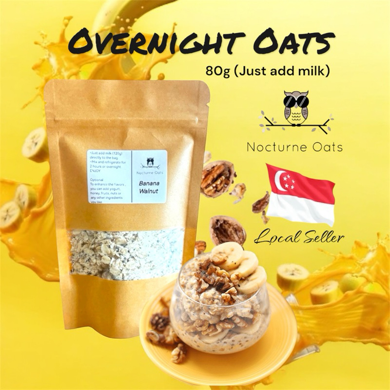 SG🇸🇬 Overnight Oats Premix 80g +\- (banana walnut) | Shopee Singapore