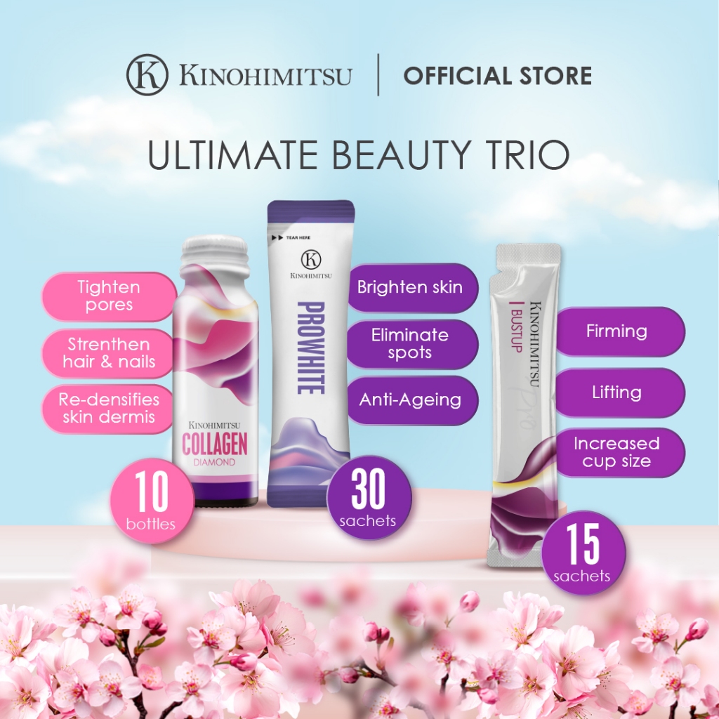 Kinohimitsu Ultimate Beauty Trio (Collagen Diamond 10's + Prowhite 30's ...