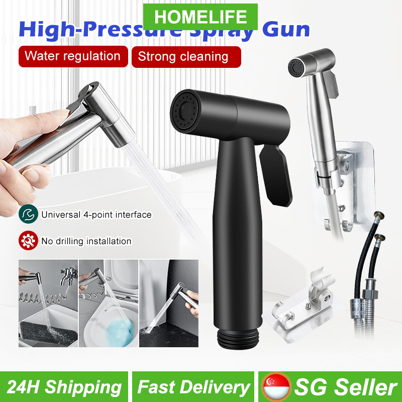 🇸🇬Stainless Steel Bidet Spray Set High Pressure Cleaning Water Sprayer ...
