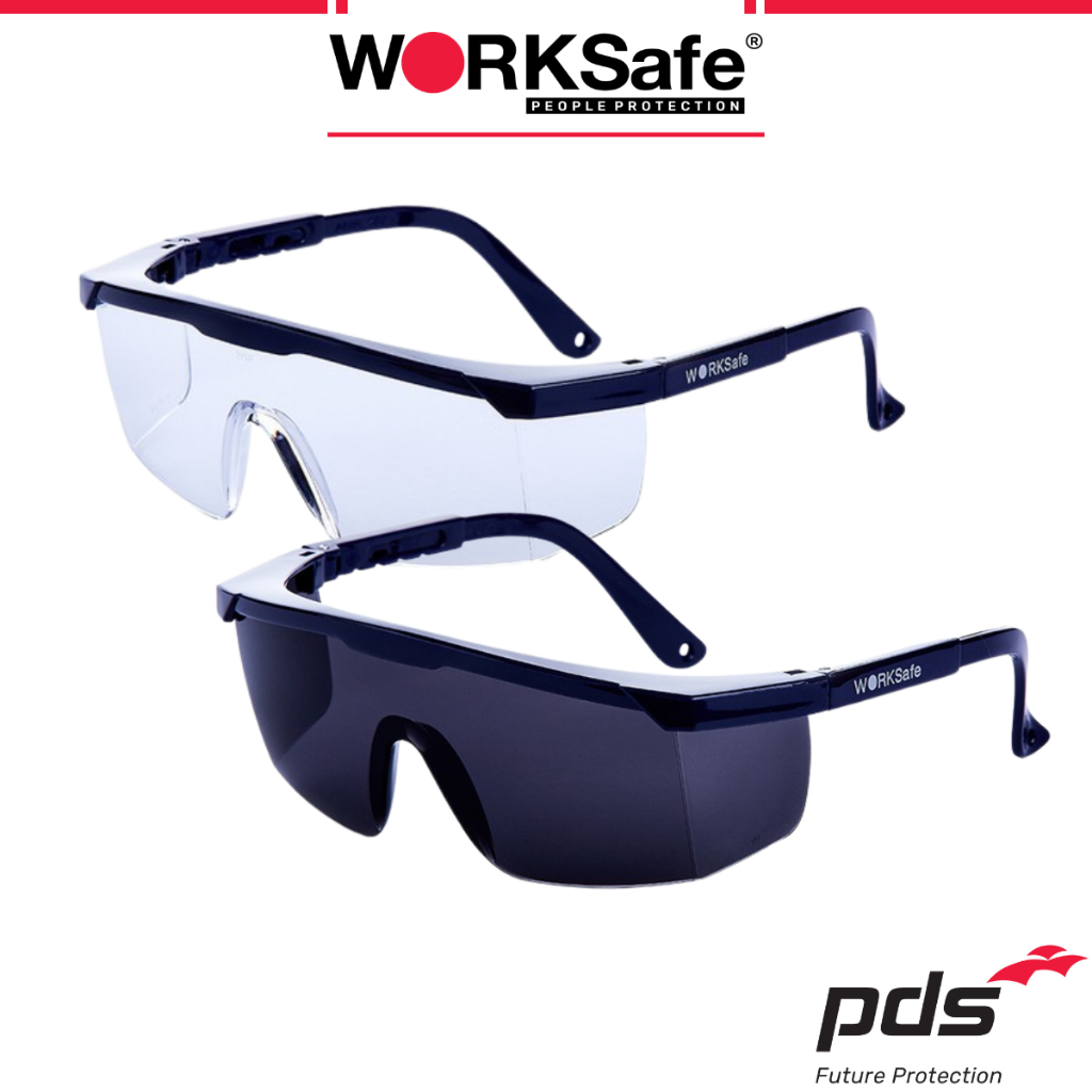 WORKSafe Strider I E261 Safety Eyewear - Black Frame, Integrated Side ...