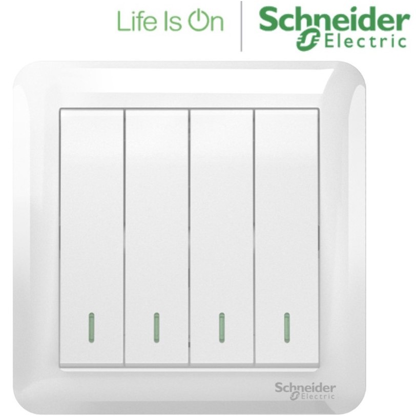 Schneider Electric Switch - (10AX 250V 4 Gang 1 Way, White) | Shopee ...