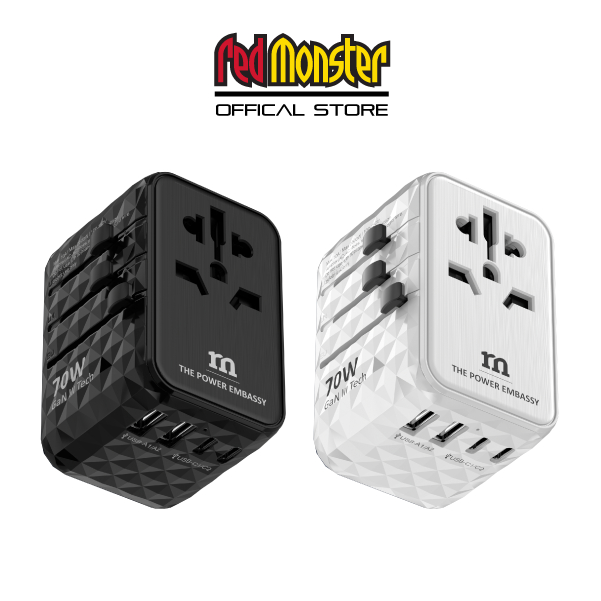 Red Monster WORLD PLUG PRO - PD 70W Universal Travel Adapter | Powered ...