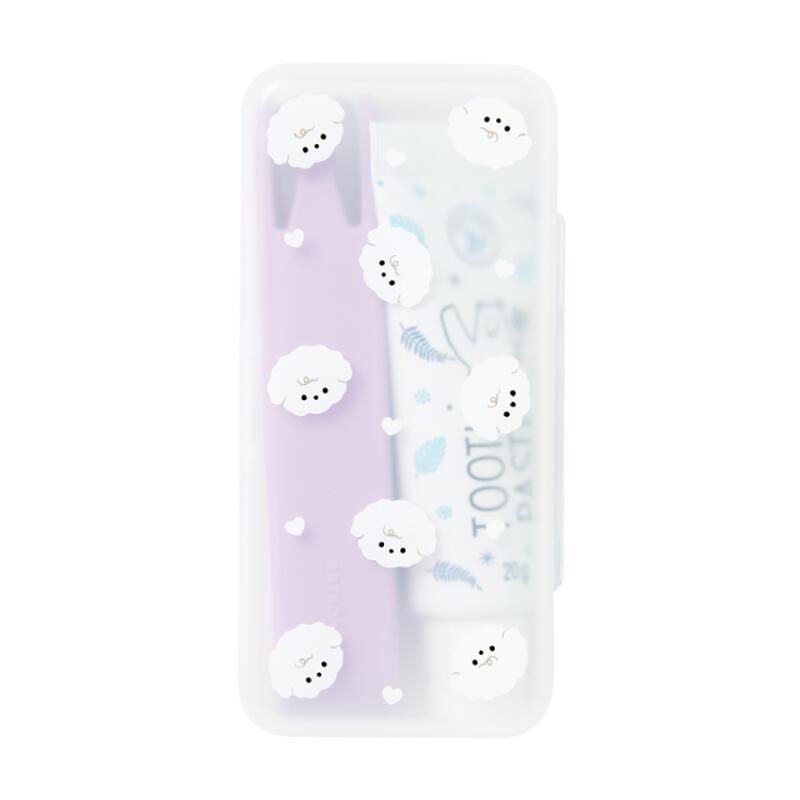 [ARTBOX OFFICIAL] From Korea Flat Toothbrush Toothpaste Set Bichon (20g ...