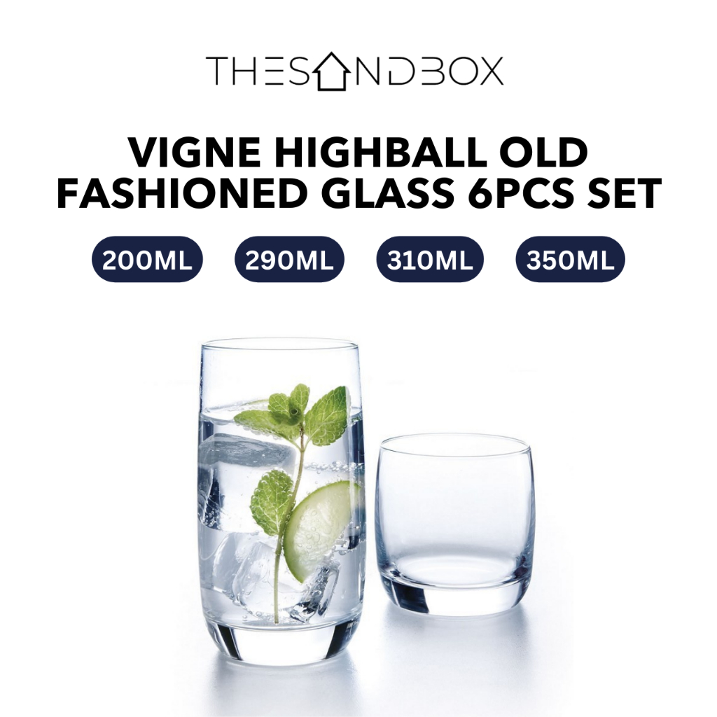 Luminarc Vigne Highball Old Fashioned Glass 6pcs Set [ Premium Quality ...