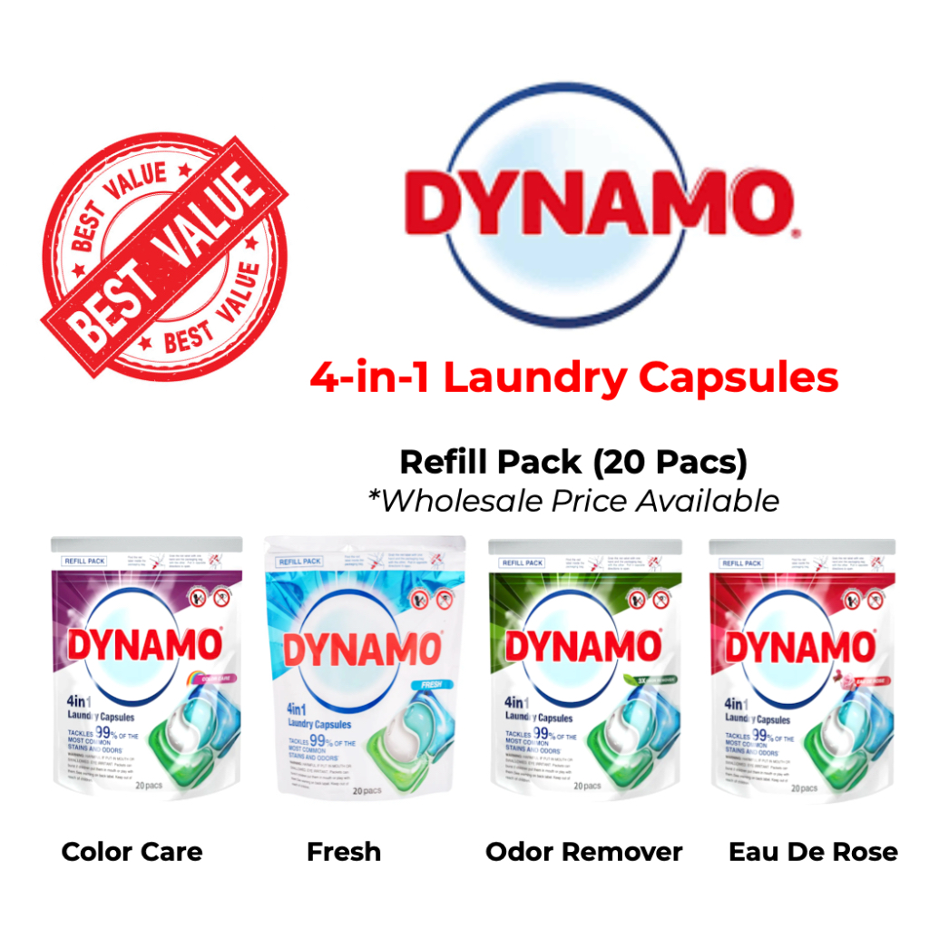 Dynamo 4in1 Laundry Capsules Refill / 20 pacs / Color Care, Fresh, 3X ...