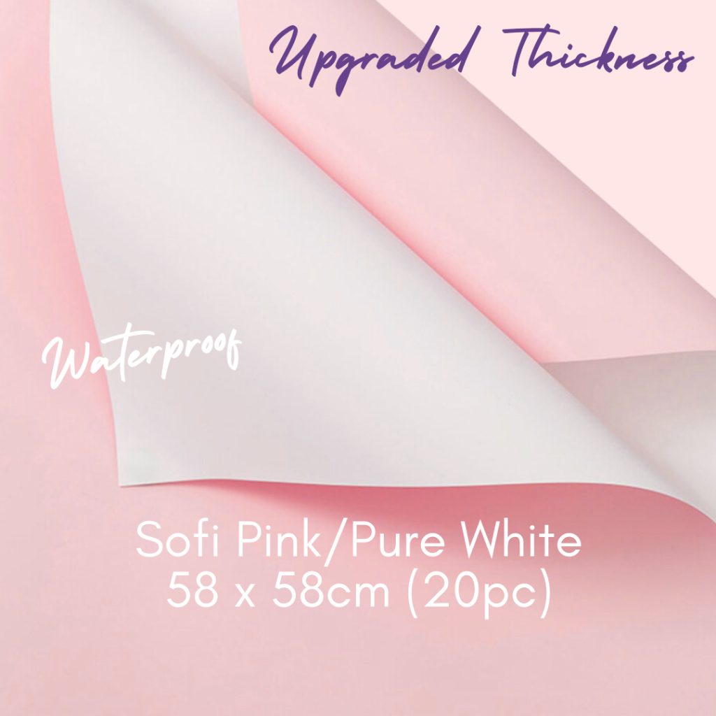 [SG Seller] Korean 20pc Dual Tone Flower Wrapper Wrapping Double Sided ...