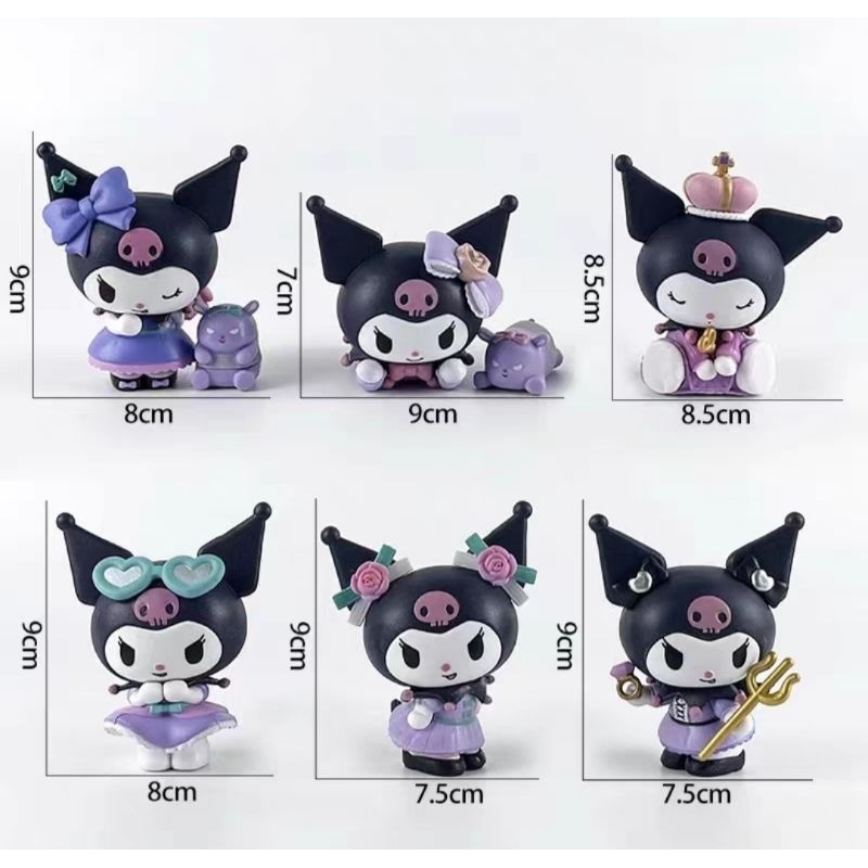 Kuromi Birthday Party Design Figurines / Cake Toppers (6 Pcs a Set ...