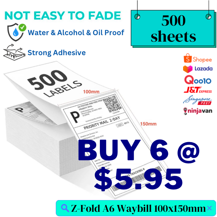 Thermal Label Sticker A6 100*150mm Waterproof Thermal Printer Label ...