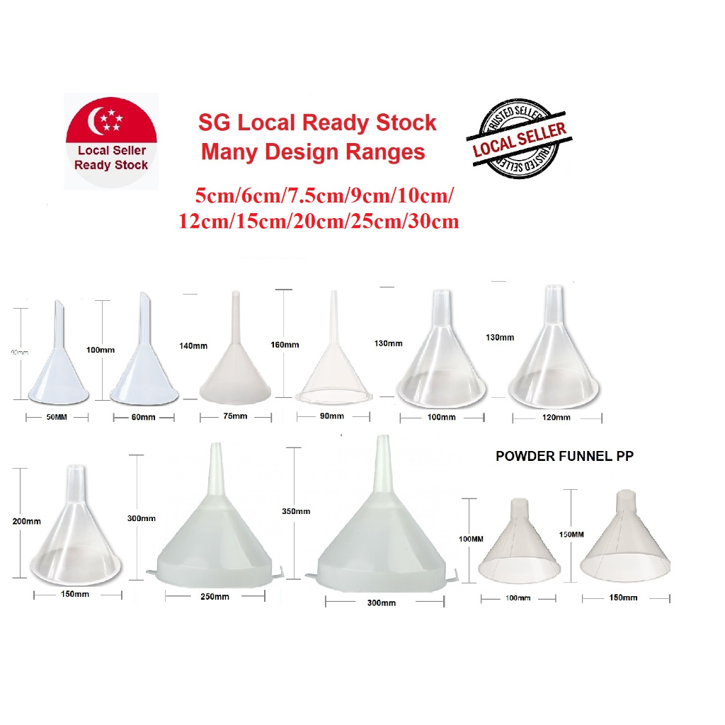 Plastic Funnel 5/6/7.5/9/10/12/15/20/25/30cm | Shopee Singapore