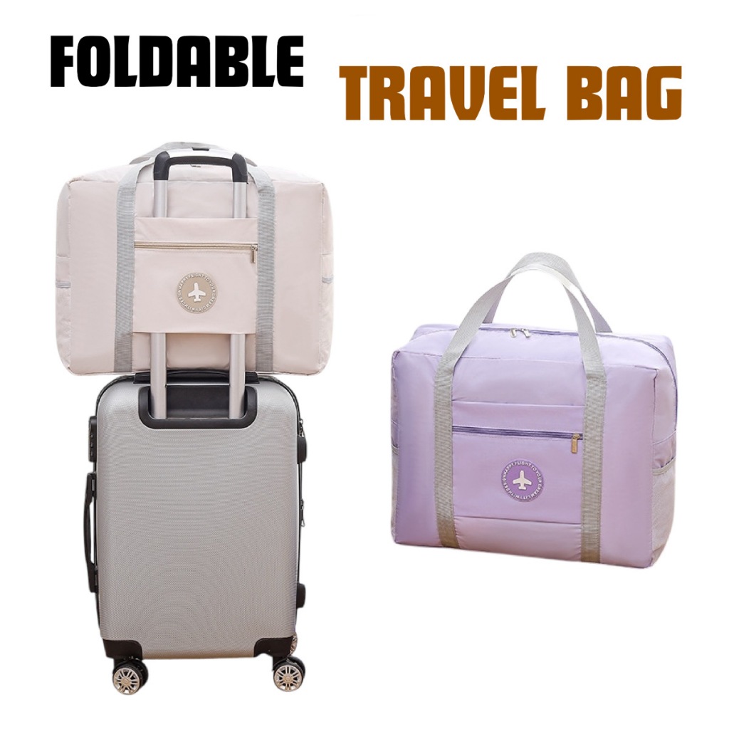 Foldable Bags Travel Hand Carry Bag Luggage Slot Compatible | Shopee ...