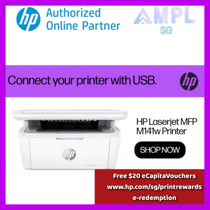 HP M141w LaserJet Pro MFP Wireless Mono Laser Printer | Print,Copy,Scan ...