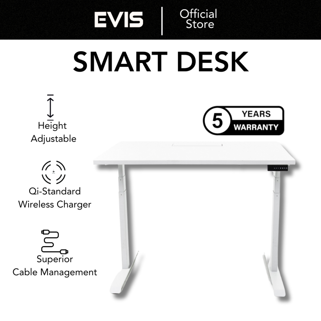 EVIS Smart Desk Electrically Height Adjustable Office Desk Wireless ...