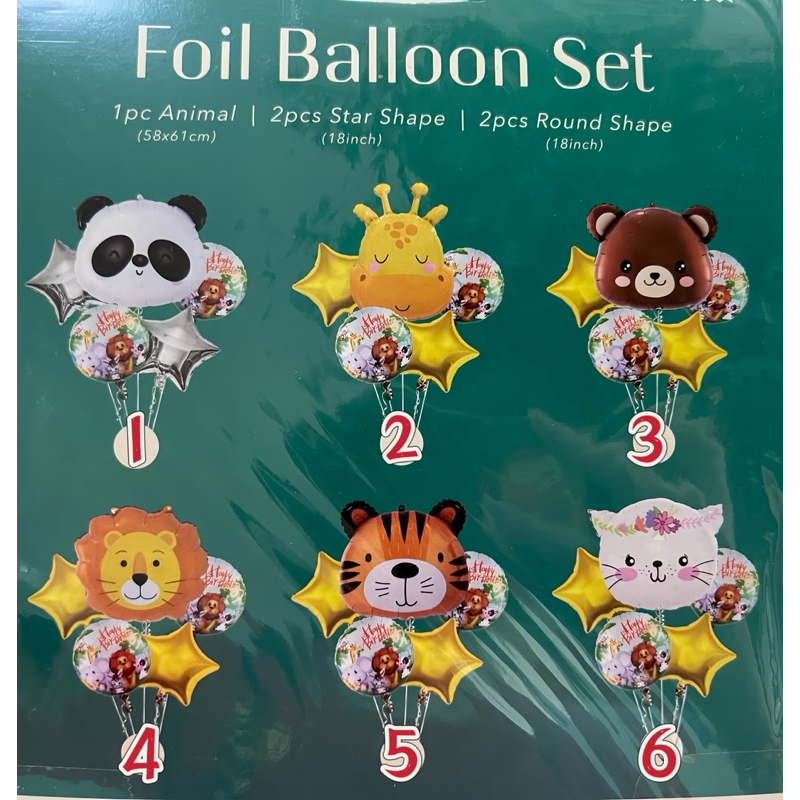 [Ready Stock] 5Pcs/Set Jungle Cute Animals ( Panda| Giraffe |Bear| Lion ...