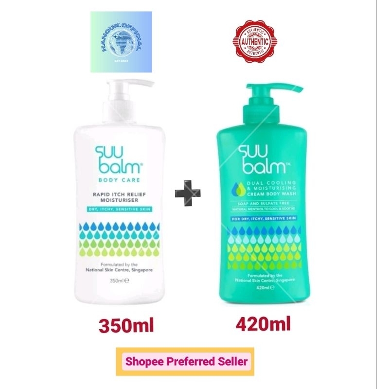 [Bundle] Suu Balm Rapid Itch Relief Moisturiser 350ml + Suu Balm Adult Body Wash 420ml | Shopee ...