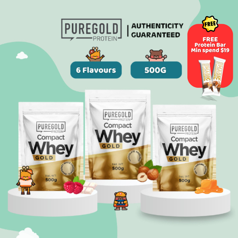 Pure Gold Compact Whey Gold Protein Powder 500G | Strawberry | Cookies ...