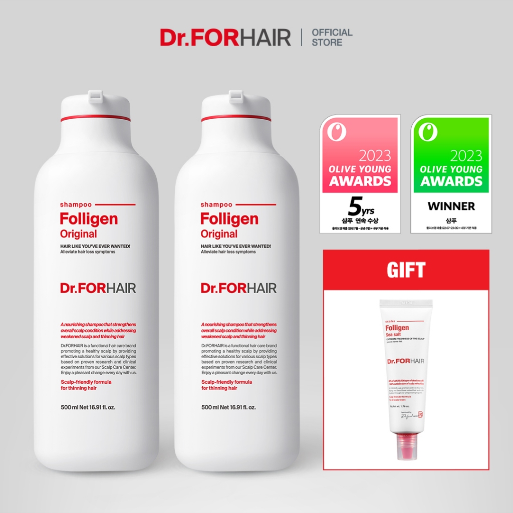 [Dr.FORHAIR] Folligen Original Shampoo 500ml 1+1 | Shopee Singapore