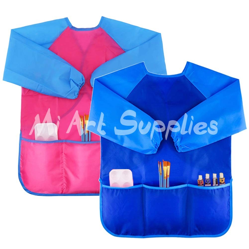 Long Sleeve Kids Art Smocks Waterproof Kids Painting Aprons Toddler Art ...
