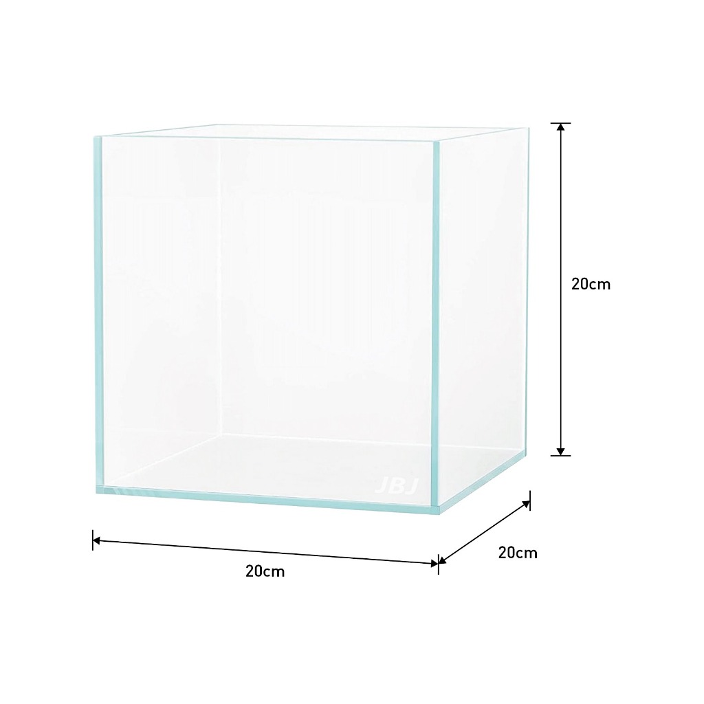 JBJ Ultra Clear Glass Aquarium Rimless Cube Tank (20cm/24cm/27cm/30cm ...