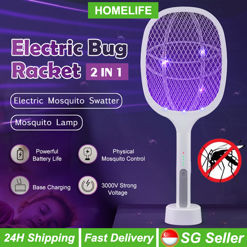 Update Mosquito Swatter Insects Killer Lamp Electric Mosquito Racket ...