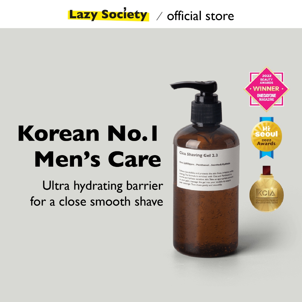 [Lazy Society]Premium Cica Shaving gel For men’s Shaving Men’s Skin ...