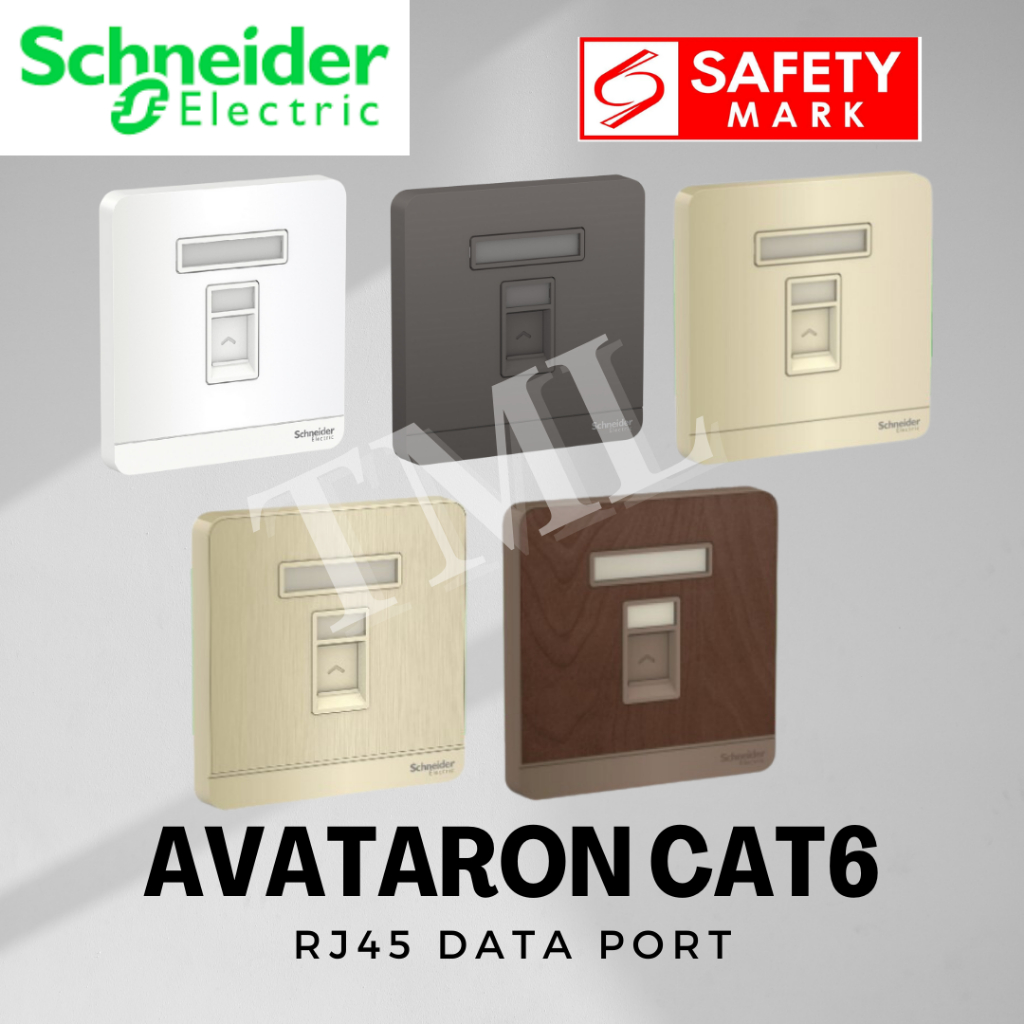 Schneider AvatarON Single Double RJ45 Data Port Data Socket Cat6 White ...