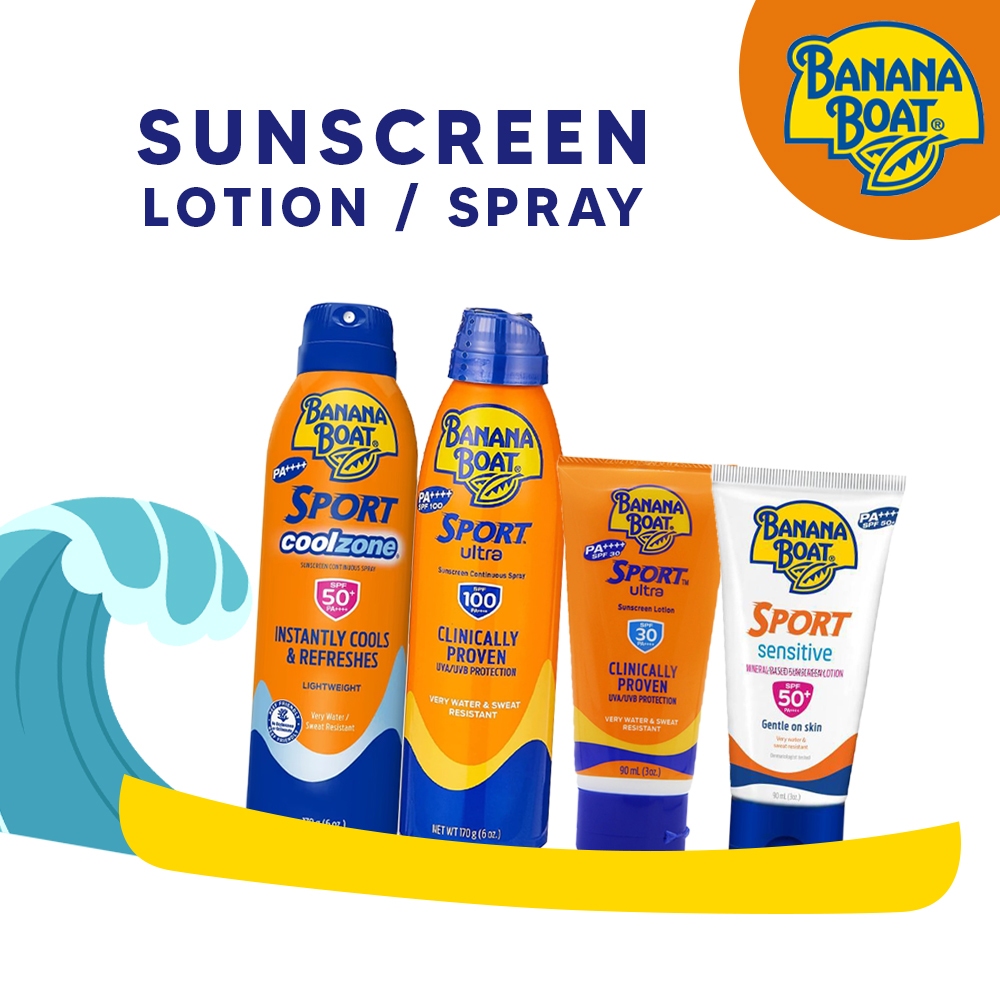 Banana Boat Sunscreen Lotion / Spray - Coolzone / Ultra Sport SPF100 ...