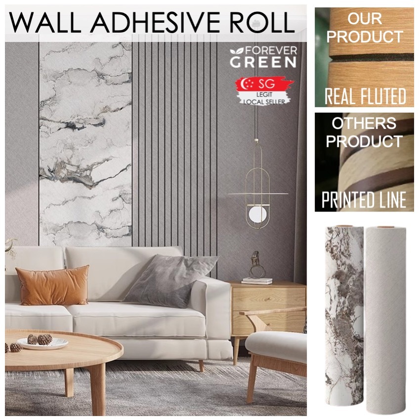 Fluted Wall Sticker Wall Adhesive Self Adhesive DIY Easy Install Flat ...