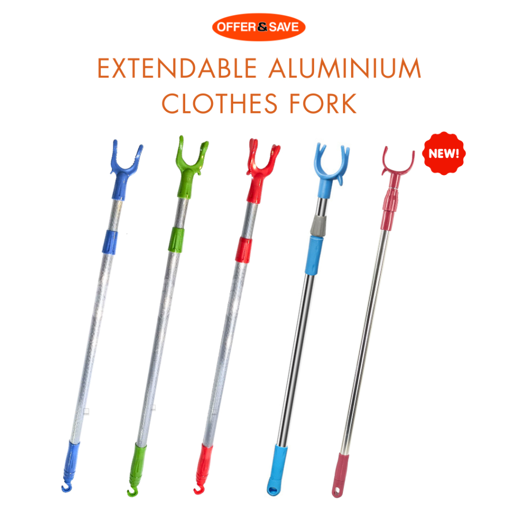 Extendable Aluminium Clothes Fork - KF-01 | Shopee Singapore