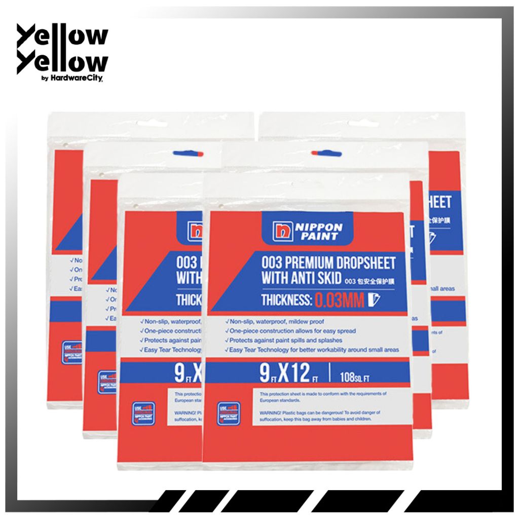 [Bundle of 6] Nippon Paint DIY Plastic Drop Sheet 9FT X 12FT | Shopee ...