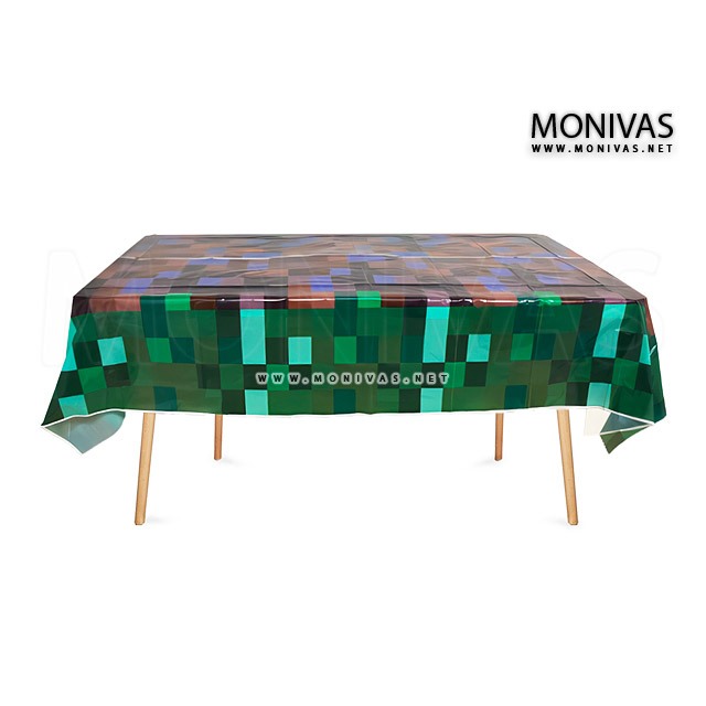 Minecraft Pixelated Plastic Table Cover Sheet Game Theme Birthday Party ...