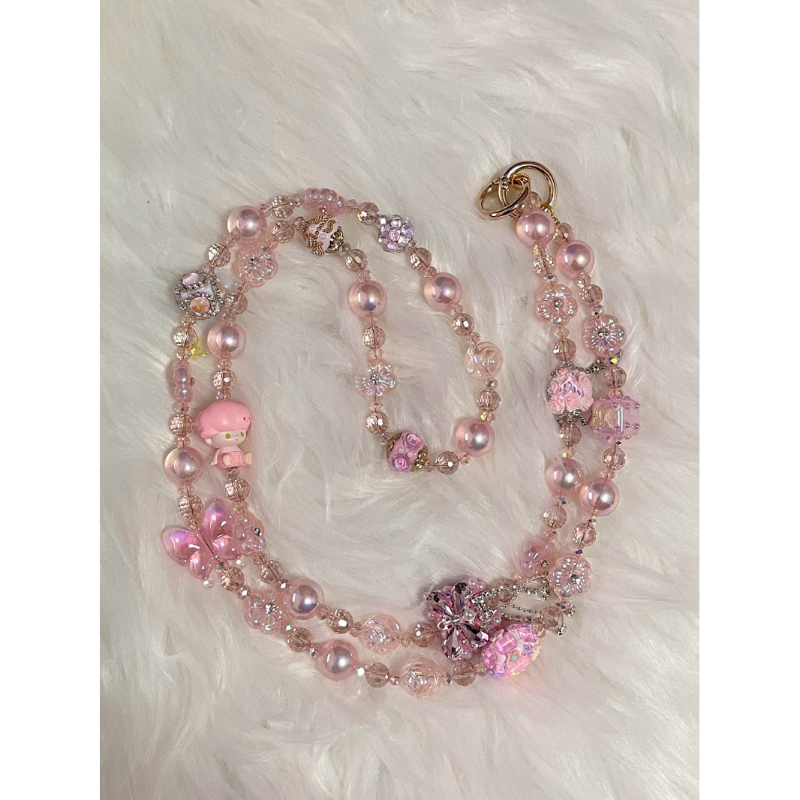 Pop Mart Dimoo pink dainty cute fun crossbody phone strap Bling Popmart ...