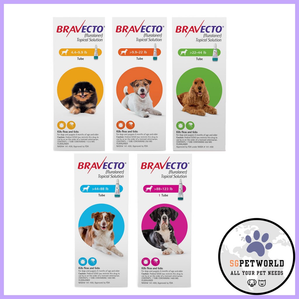 BRAVECTO SPOT ON Flea & Tick Treatment 1 Dose for All size Dogs | Shopee Singapore
