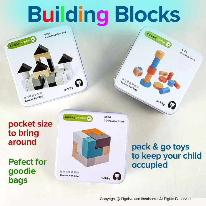 [SG In-Stock] Pocket Size Building Blocks Game in Tin Kids Goodie Bags ...