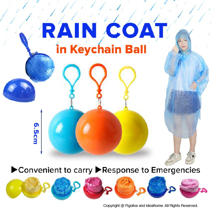 [SG Seller] Poncho Keychain Raincoat Ball for Door Gift / Christmas ...