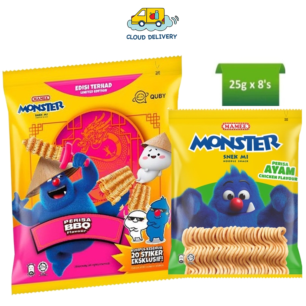 Mamee Monster Noodle Snack Family Pack (8 x 25g) | Shopee Singapore