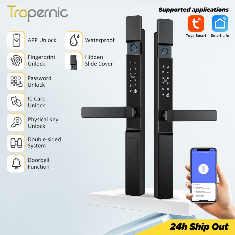 【Grill Door Smart Lock】Tuya Smart Door Lock Double Sided System ...