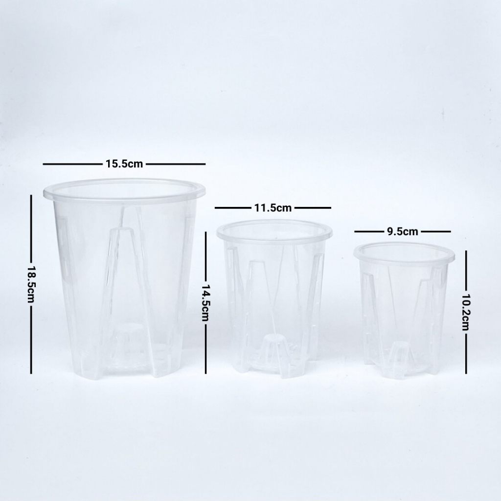 [READY STOCK] Clear Translucent Plastic Nursery Plant Pots (up to 23cm ...