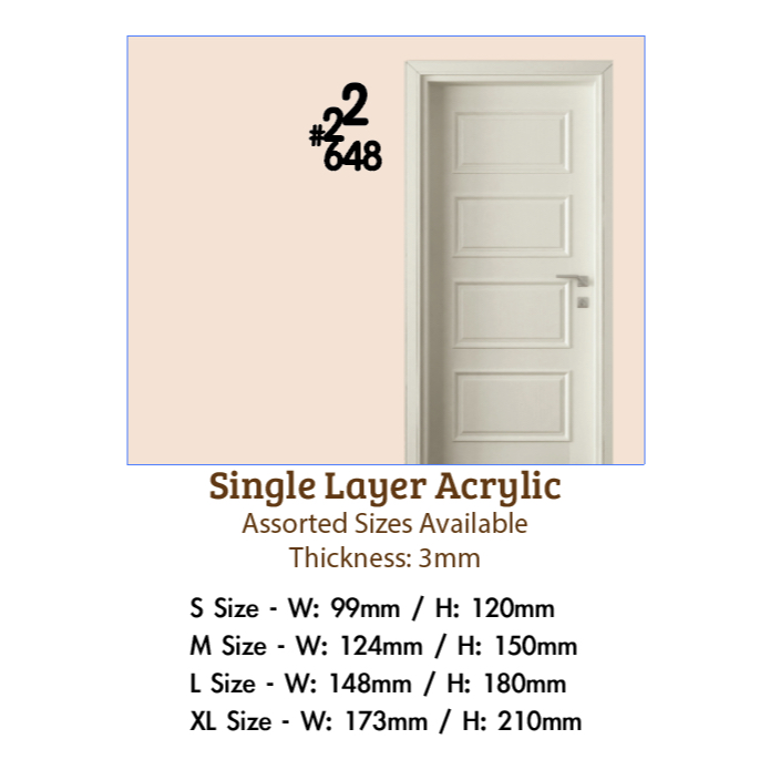 SG Acrylic Unit Number Plate - HDB Condo Landed House Signage Letterbox ...