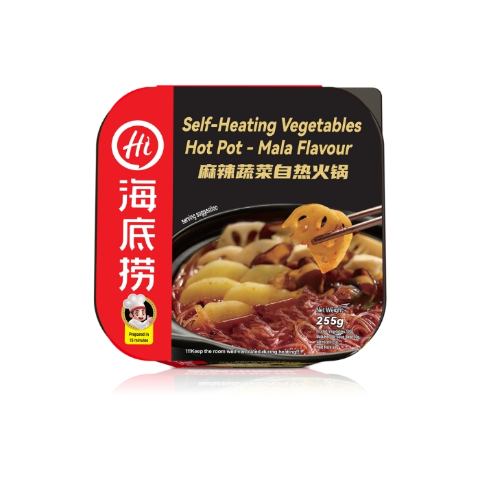 Haidilao Self-Heating Vegetables Hotpot, Mala Flavour, 255g | Shopee ...