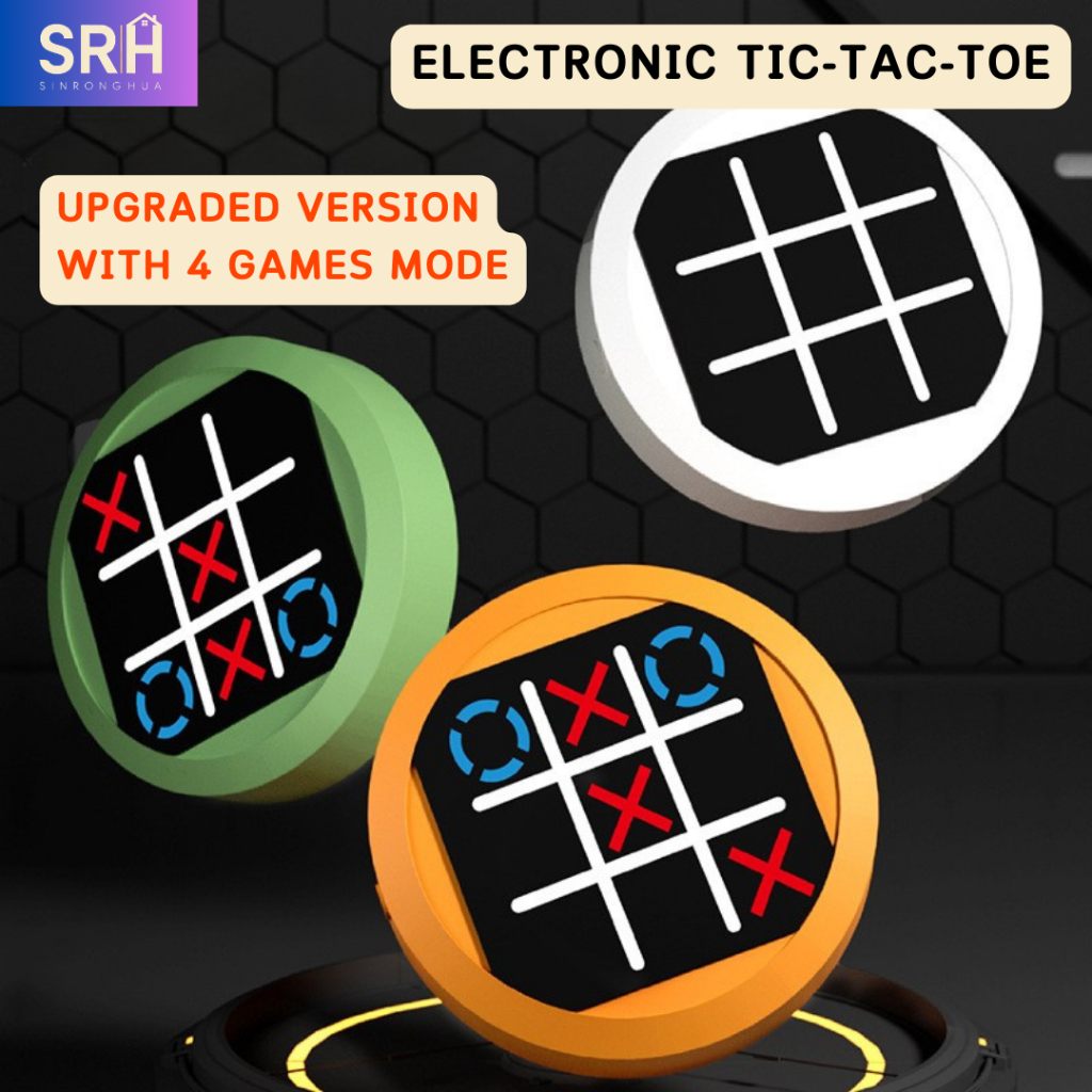 [SG SELLER] 4-in-1 Smart Tic Tac Toe Board Game Portable Handheld Tic ...