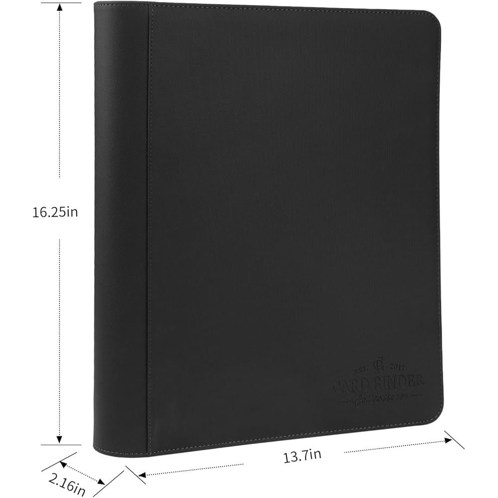 9 Pocket Zip PU Leather Top loader Binder Black (aibum) | Shopee Singapore