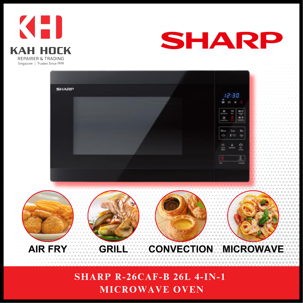 SHARP R-26CAF-B 26L 4-IN-1 MICROWAVE OVEN + 1 YEAR WARRANTY | Shopee ...