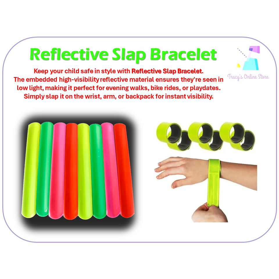 Reflective Slap Bracelet for child's safety (customized name available ...